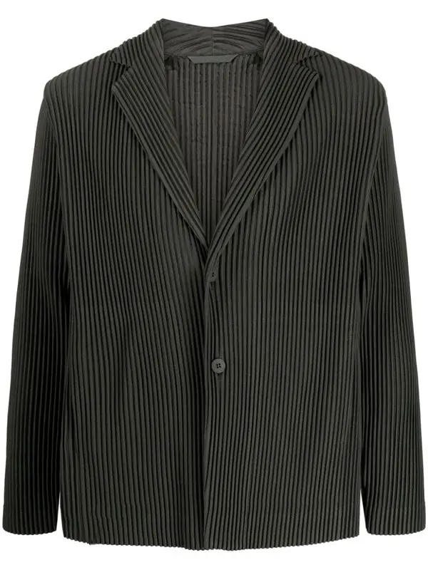 Issey Miyake Single-breasted Pleated Blazer - Green