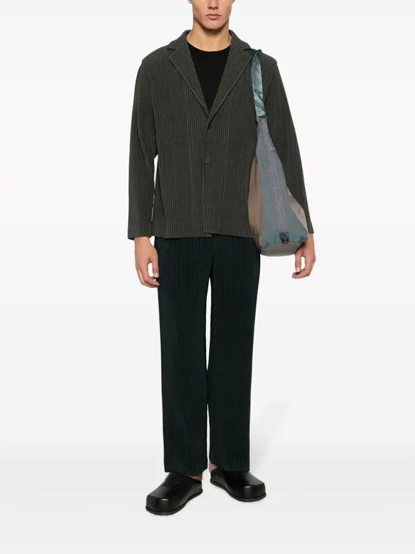 Issey Miyake Single-breasted Pleated Blazer - Green