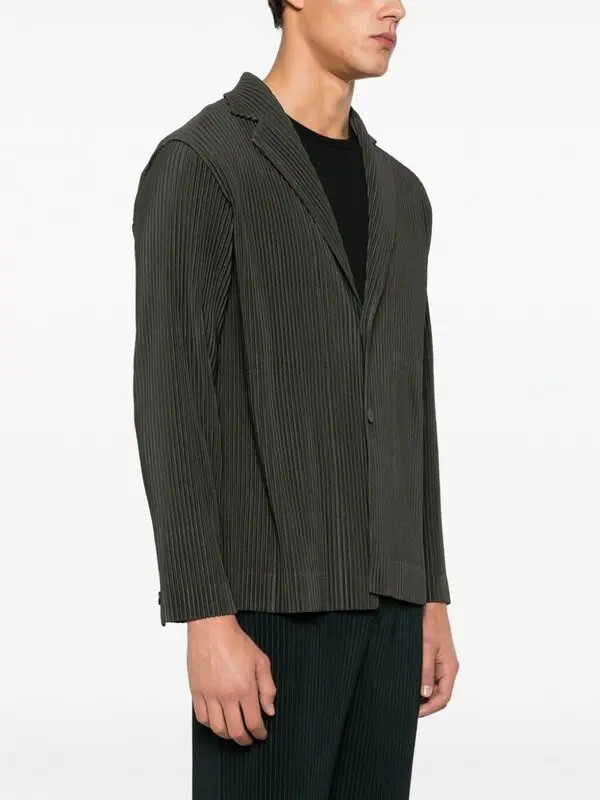 Issey Miyake Single-breasted Pleated Blazer - Green
