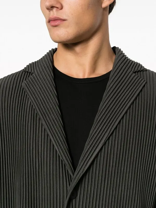Issey Miyake Single-breasted Pleated Blazer - Green