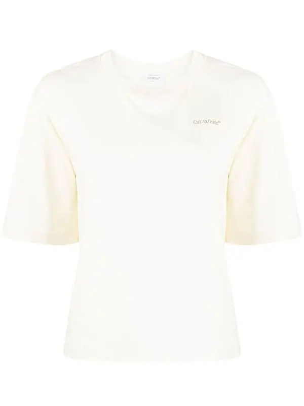 Off-White Walking Cotton T-shirt - Neutrals