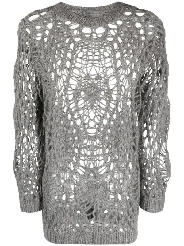 Yohji Yamamoto Open-knit Crew-neck Jumper