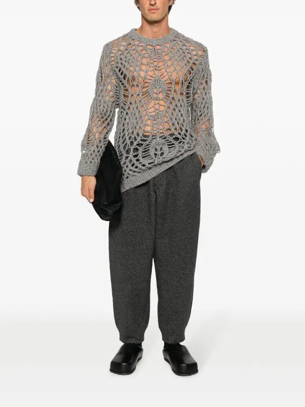 Yohji Yamamoto Open-knit Crew-neck Jumper