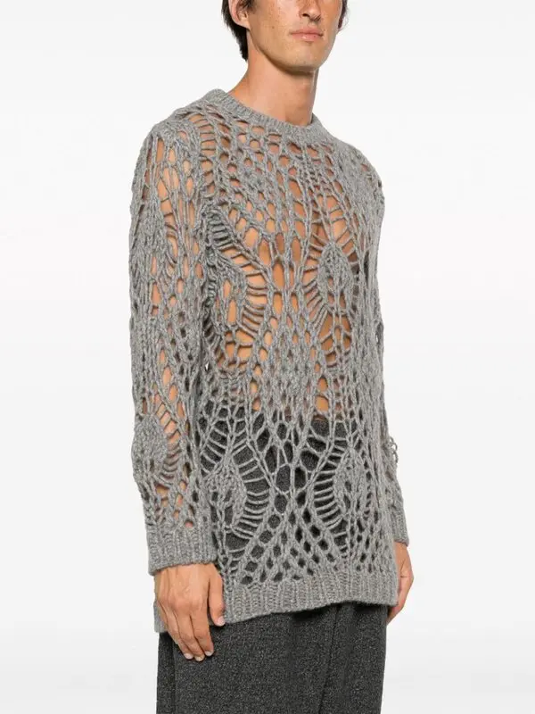 Yohji Yamamoto Open-knit Crew-neck Jumper
