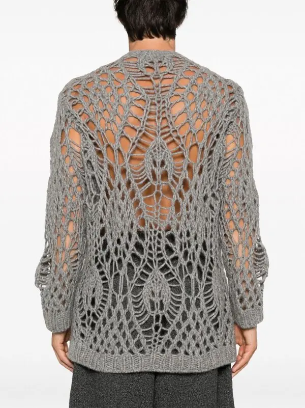 Yohji Yamamoto Open-knit Crew-neck Jumper