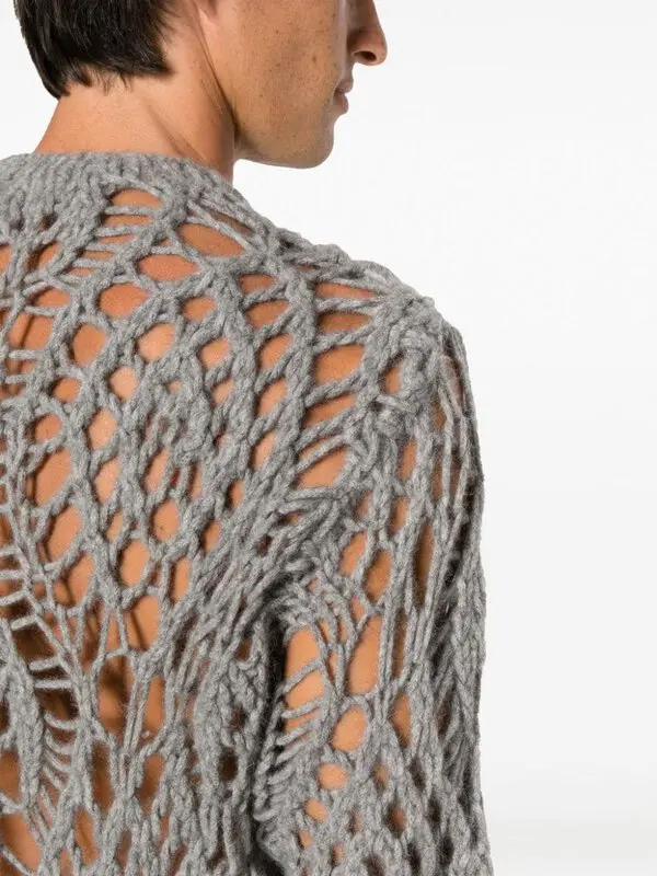 Yohji Yamamoto Open-knit Crew-neck Jumper
