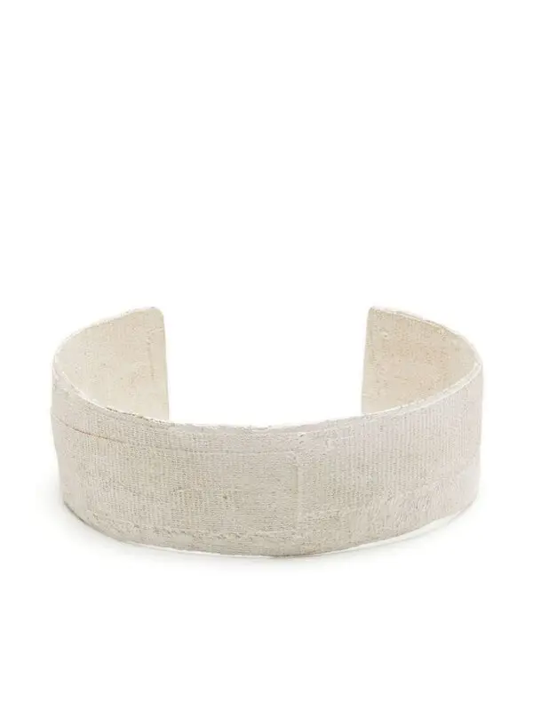 DETAJ Textured Cuff Bracelet - White