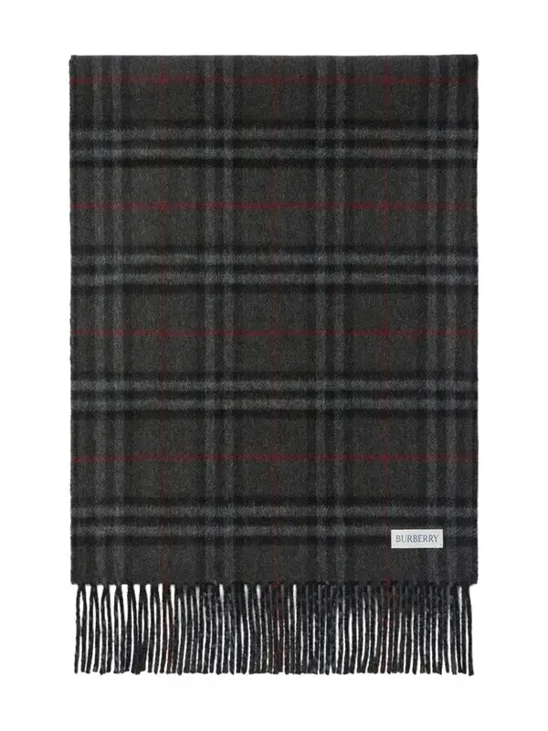 Burberry Checked Reversible Cashmere Scarf - Black