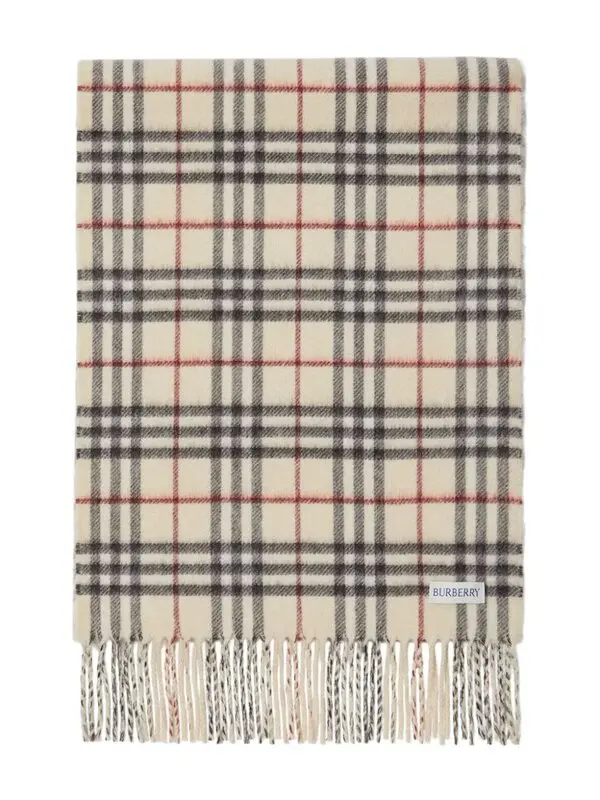 Burberry Checked Reversible Cashmere Scarf - Neutrals