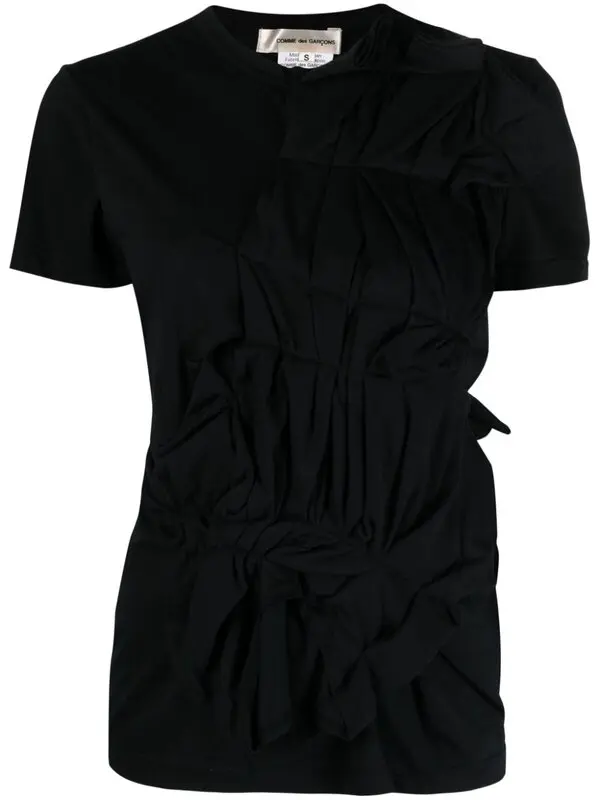 Comme Des Garçons Ruched T-shirt - Black