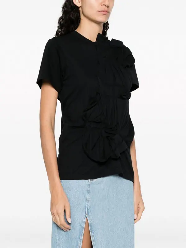 Comme Des Garçons Ruched T-shirt - Black