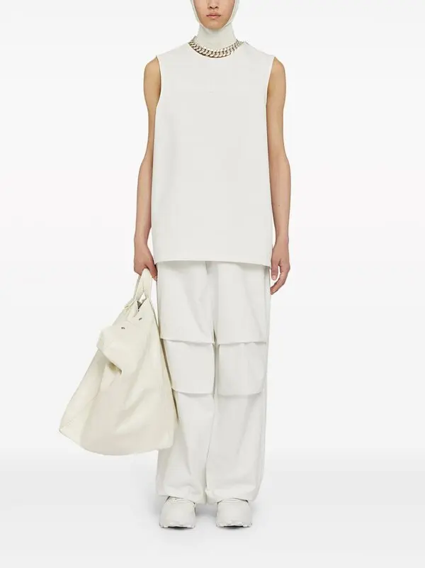 JIL SANDER Tapered Cotton Trousers - White