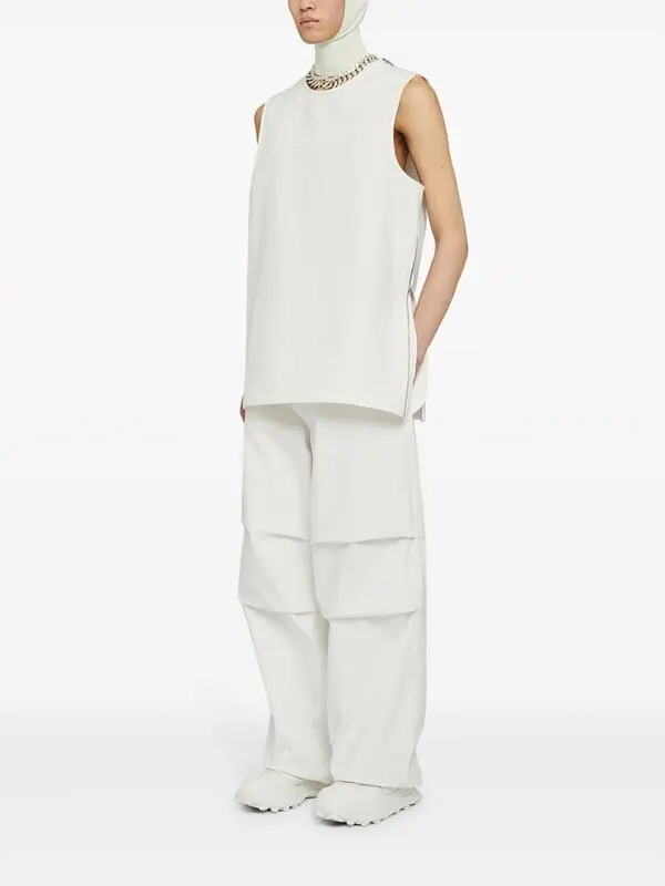 JIL SANDER Tapered Cotton Trousers - White