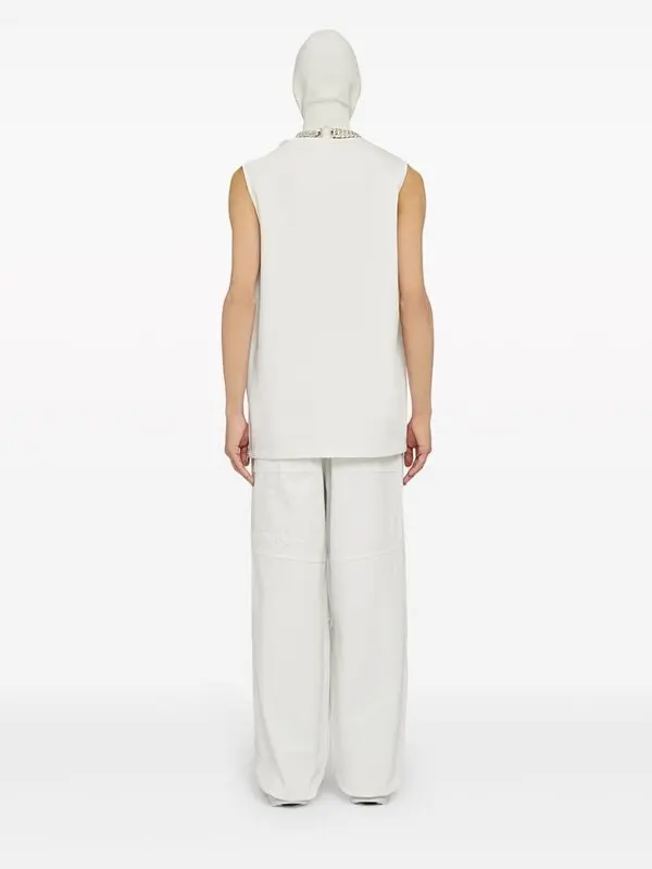 JIL SANDER Tapered Cotton Trousers - White