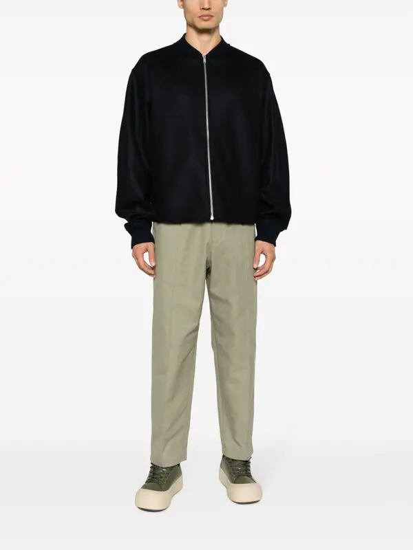 JIL SANDER Zip-up Wool Bomber Jacket