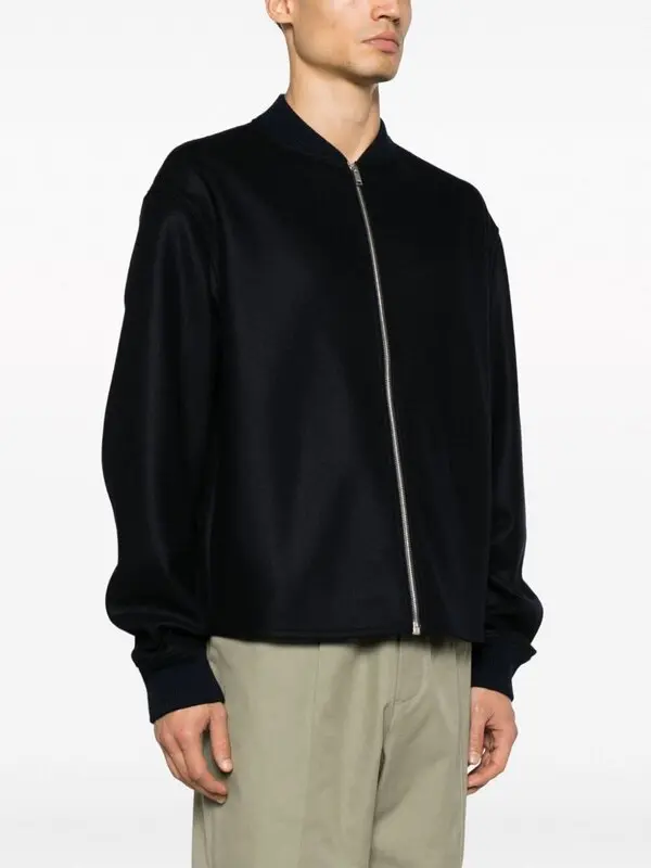 JIL SANDER Zip-up Wool Bomber Jacket