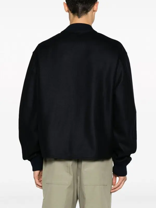 JIL SANDER Zip-up Wool Bomber Jacket