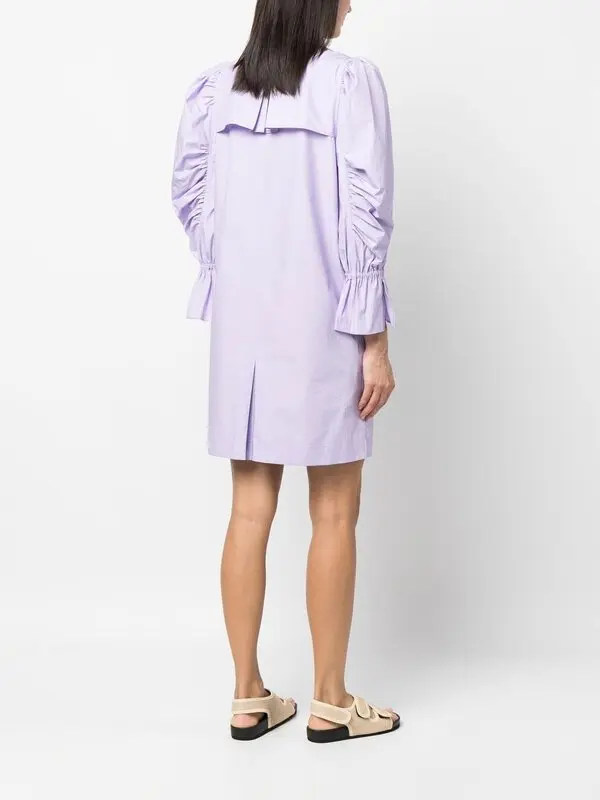 Karl Lagerfeld Puff-sleeve Shirt Dress - Purple