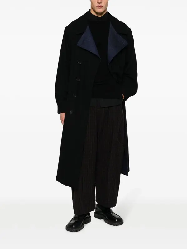 Yohji Yamamoto Felted Notched-lapel Trench Coat