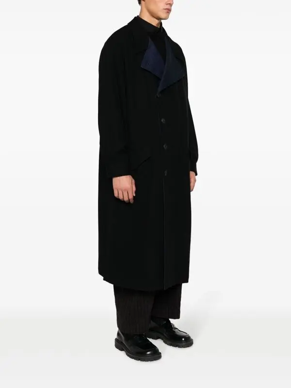 Yohji Yamamoto Felted Notched-lapel Trench Coat