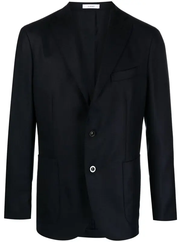 Boglioli Single-breasted Virgin Wool Blazer - Blue