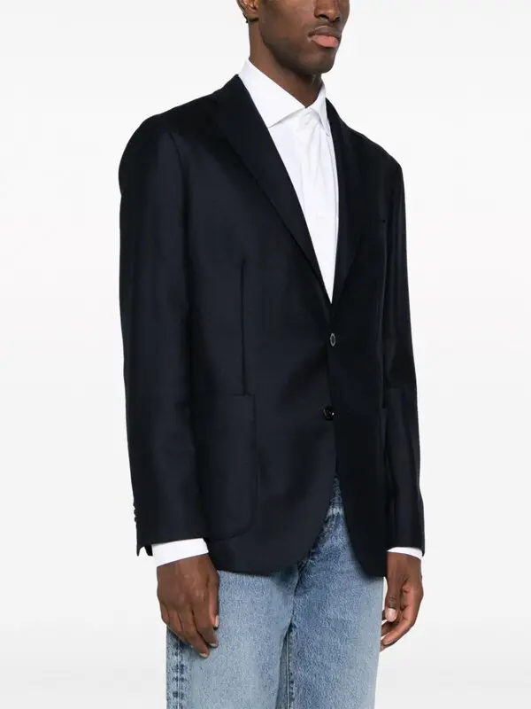 Boglioli Single-breasted Virgin Wool Blazer - Blue