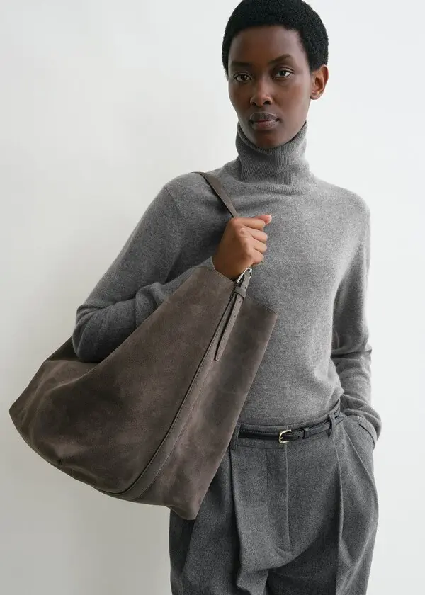 Toteme Suede Tote - Granite | Editorialist