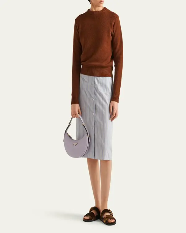 Prada Calf Leather Shoulder Bag - Cognac