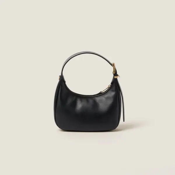 Miu Miu Leather Hobo Bag - Black | Editorialist