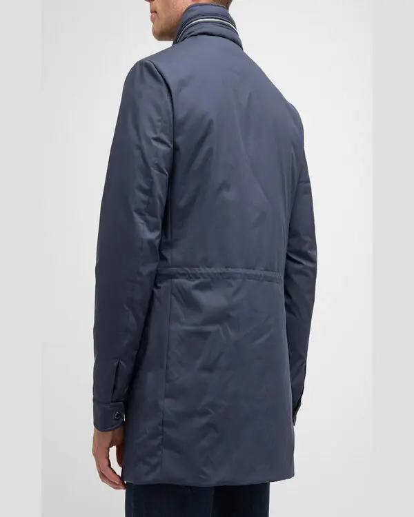 MOORER Topcoat With Stowaway Hood