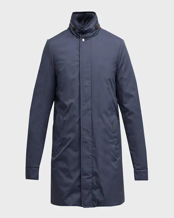 MOORER Topcoat With Stowaway Hood