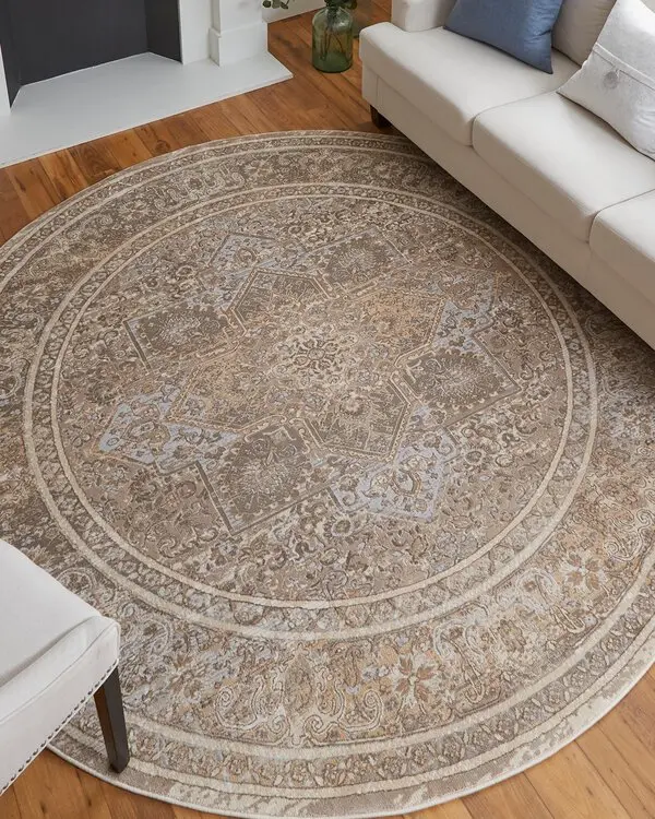FEIZY Celene Cel39kxf Round Area Rug, 7'9 X 7'9