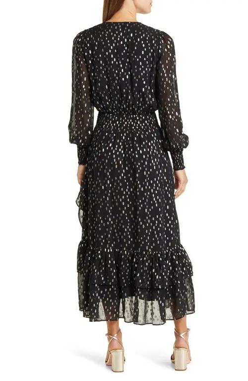 Lilly Pulitzer® Cristiana Dot Fil Coupé Long Sleeve Midi Dress