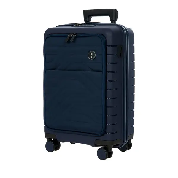 Bric'S By Ulisse 21-inch Expandable Carry On Spinner Suitcase With Pocket - Ocean Blue