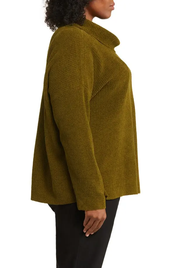 Eileen Fisher Cowl Neck Organic Cotton Sweater