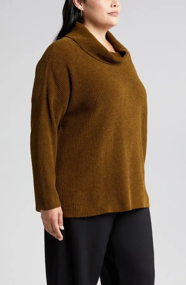 Eileen Fisher Cowl Neck Organic Cotton Sweater