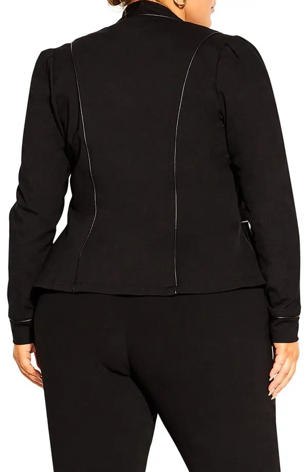 City Chic Piping Ponté Knit Jacket