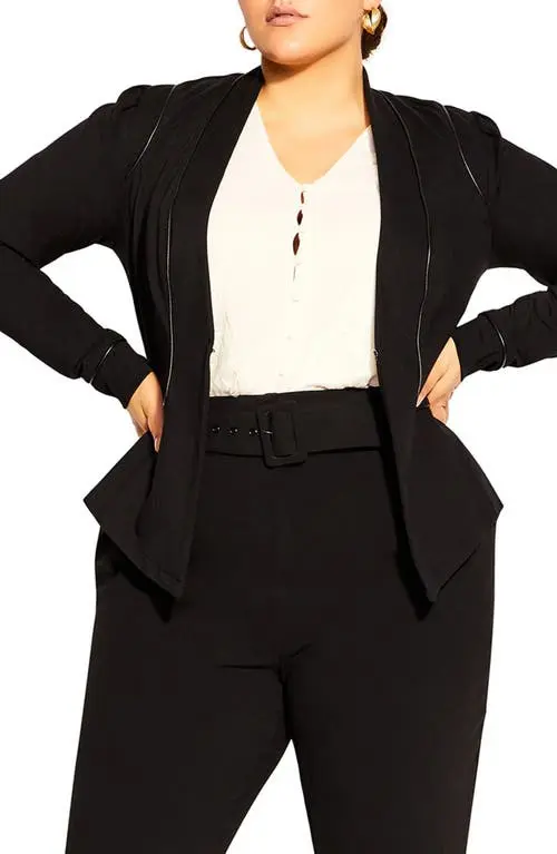 City Chic Piping Ponté Knit Jacket