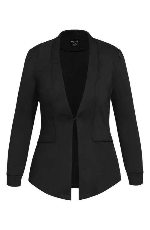 City Chic Piping Ponté Knit Jacket