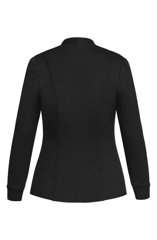 City Chic Piping Ponté Knit Jacket