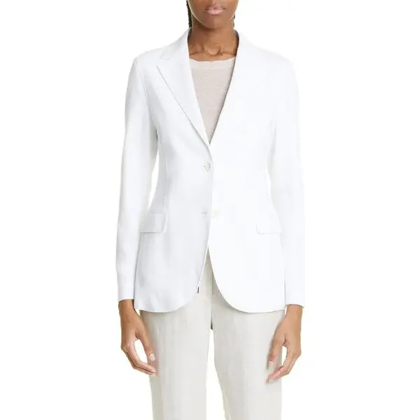 Eleventy Single-breasted Cotton-blend Blazer - 00 - White