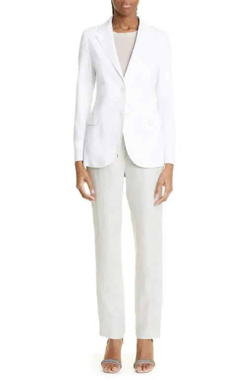 Eleventy Single-breasted Cotton-blend Blazer - 00 - White