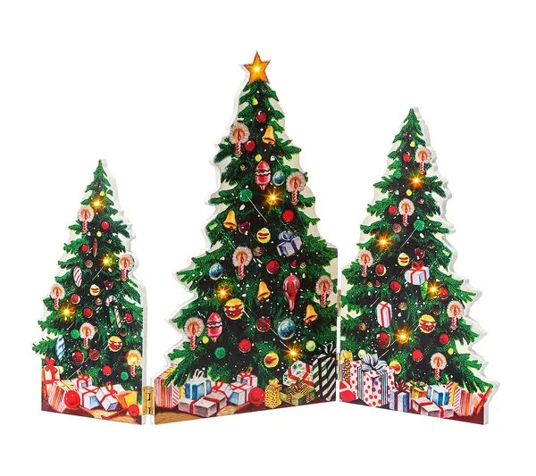 MR. CHRISTMAS 15' Illuminated Folding Scene C Ristmas Trees - One-color