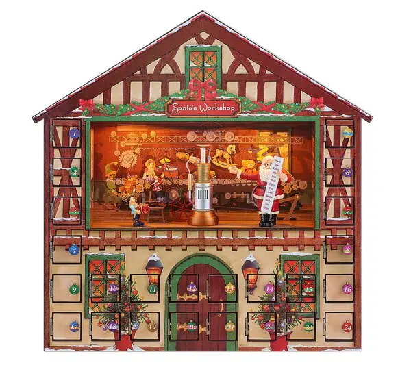 MR. CHRISTMAS 16' Musical Santa's Workshop Adve T Calendar - One-color