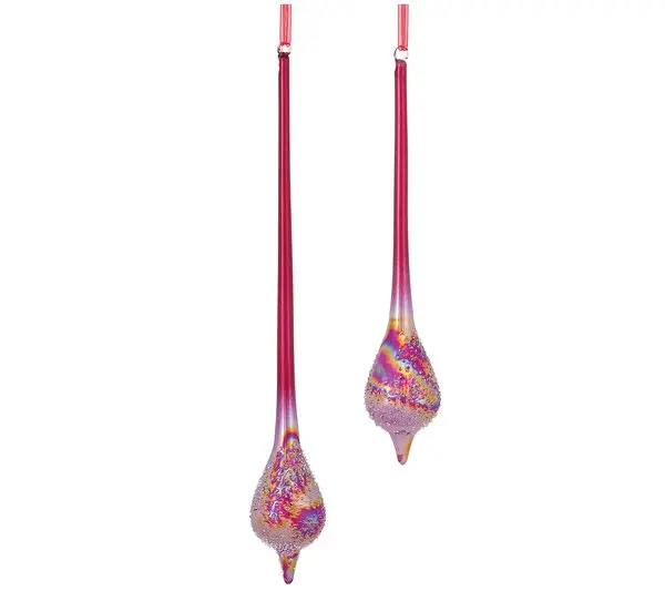MELROSE Iridescent Glass Drop Ornament