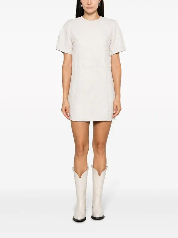 Zadig&Voltaire Riddy Crinkled Leather Mini Dress - Neutrals