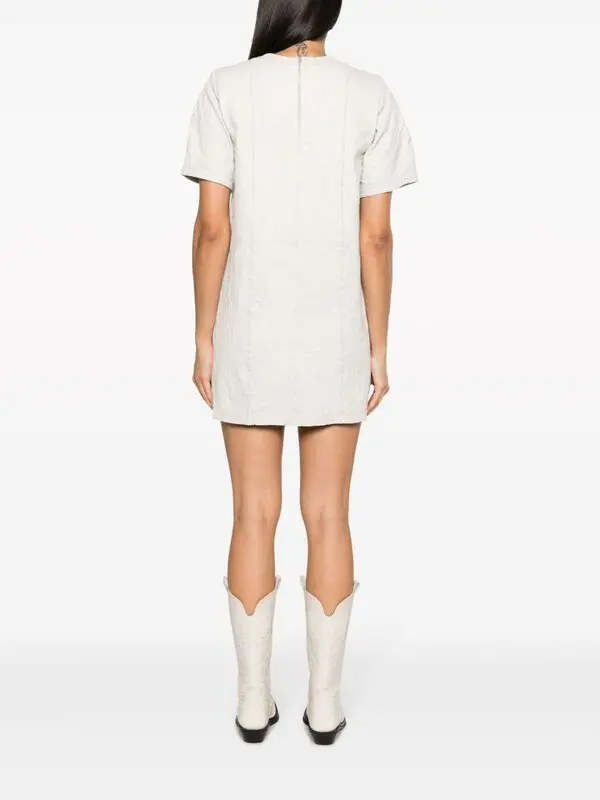 Zadig&Voltaire Riddy Crinkled Leather Mini Dress - Neutrals