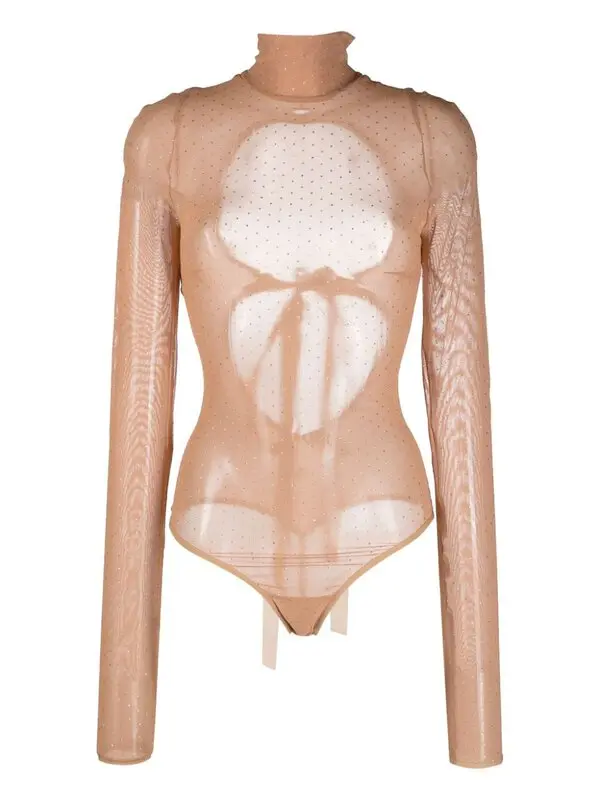 NENSI DOJAKA Crystal-embellished Mesh Bodysuit