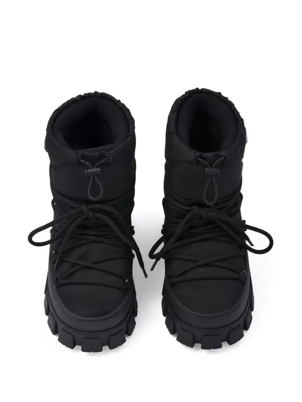 Prada Logo-Plaque Snow Boots In Black | Editorialist