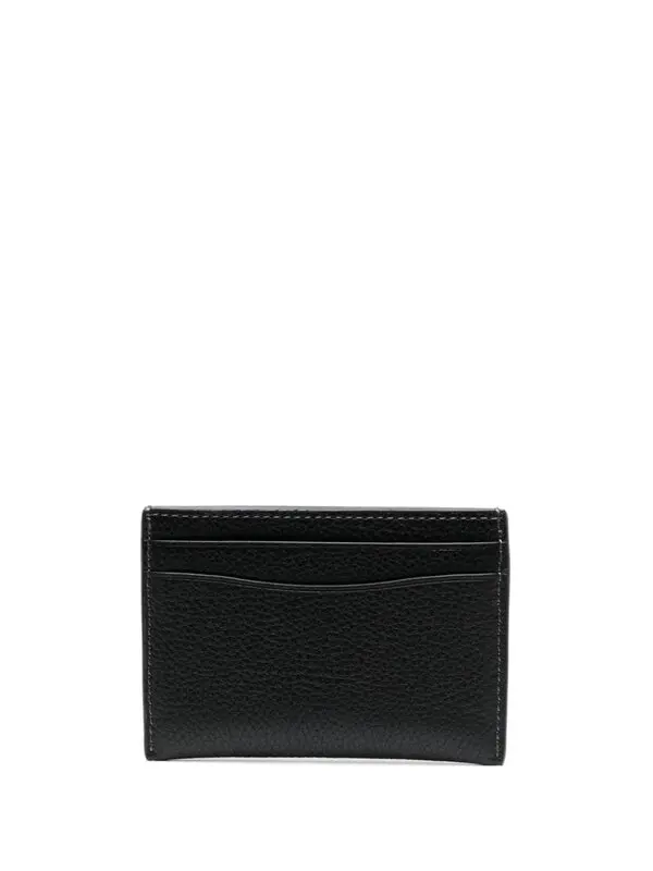 COACH Logo-plaque Leather Cardholder - Black